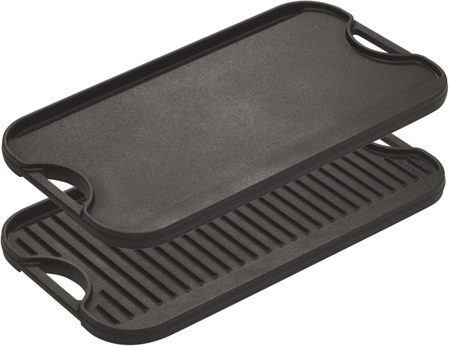 Lodge 20 x 10.44 Inch Pro-Grid Reversible Cast Iron Grill/Griddle ...