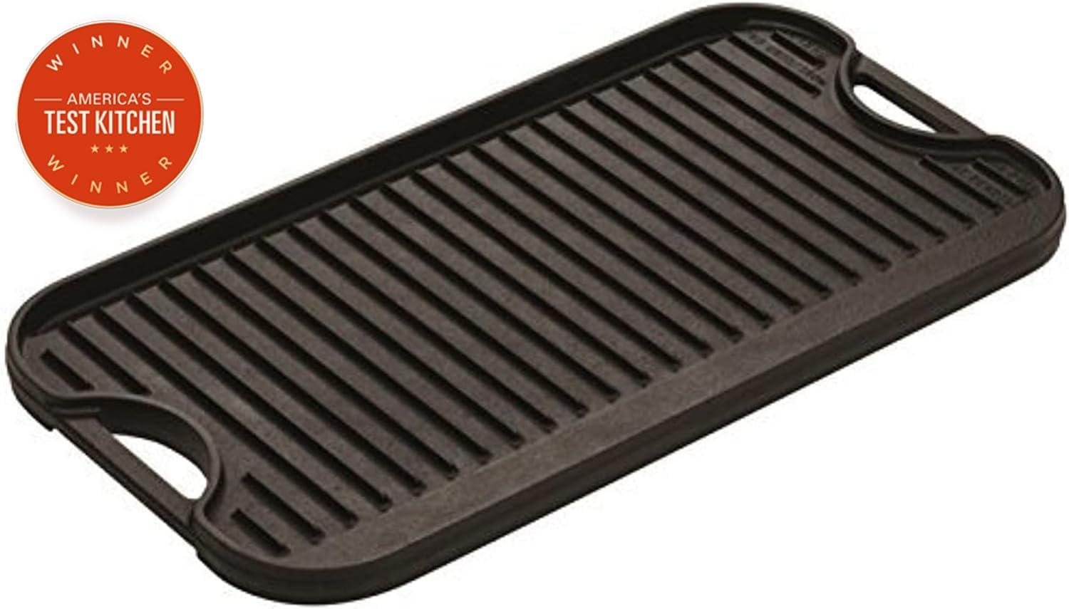 Lodge 20 x 10.44 Inch Pro-Grid Reversible Cast Iron Grill/Griddle ...