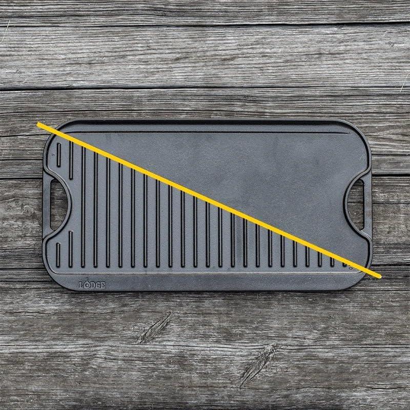 Lodge 20 x 10.44 Inch Pro-Grid Reversible Cast Iron Grill/Griddle ...