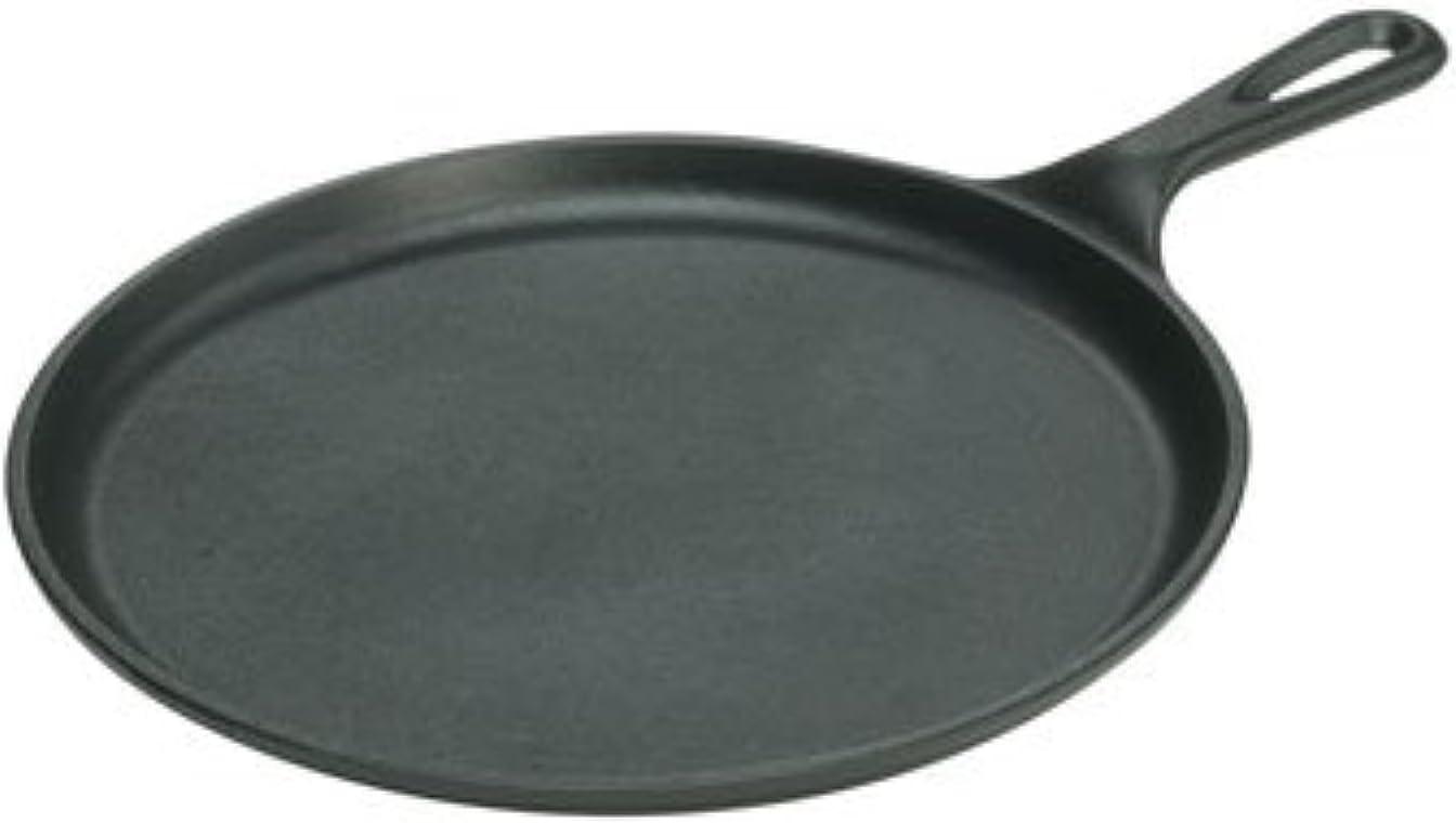 Lodge L9OG3 Cast Iron Round Griddle, Pre-Seasoned, 10.5-inch – Made in ...