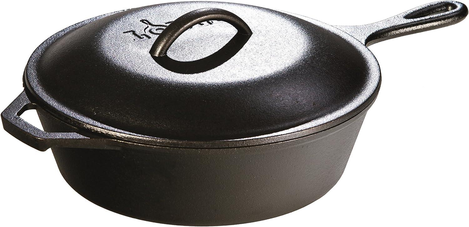 Lodge Pre-Seasoned Cast Iron Lid – Cast Iron Lid for Skillet, Grill Pan ...