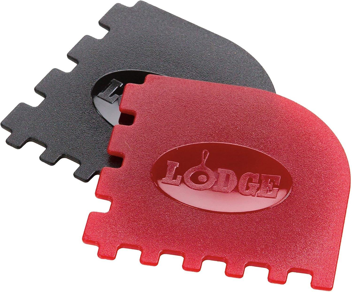 Lodge SCRAPERGPK Durable Grill Pan Scrapers, Red and Black, 2-Pack ...